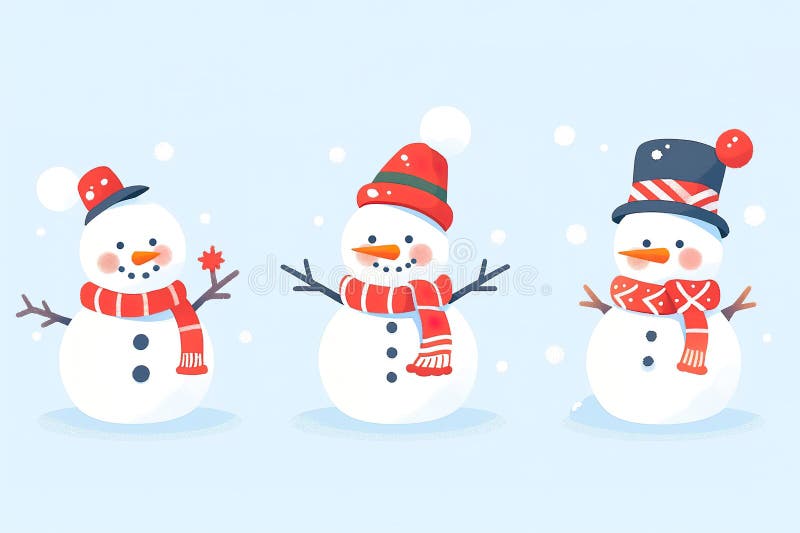 Cute Cartoon Snowmen Blue Stock Illustrations – 1,053 Cute Cartoon ...