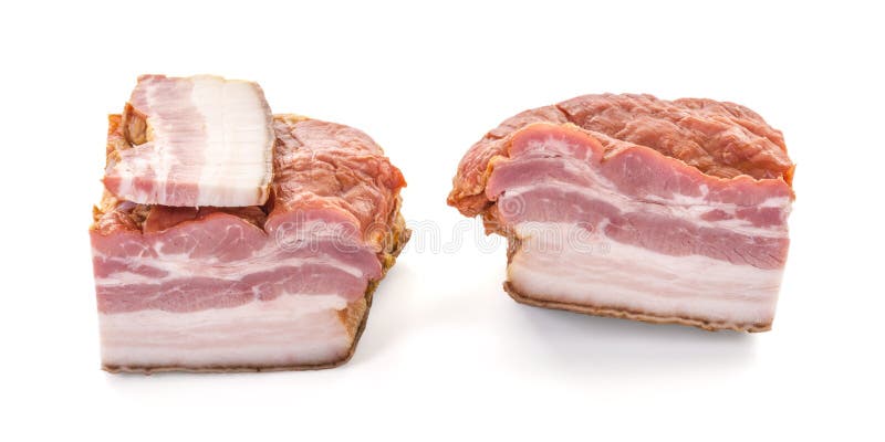Three Cuts of Bacon Closeup Stock Photo - Image of salty, spicy: 34099686