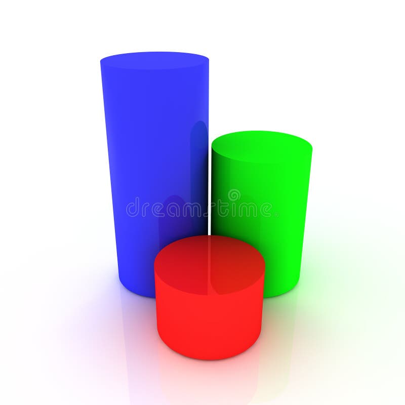 Three cylinders graph stock illustration. Illustration of succeed - 9220214