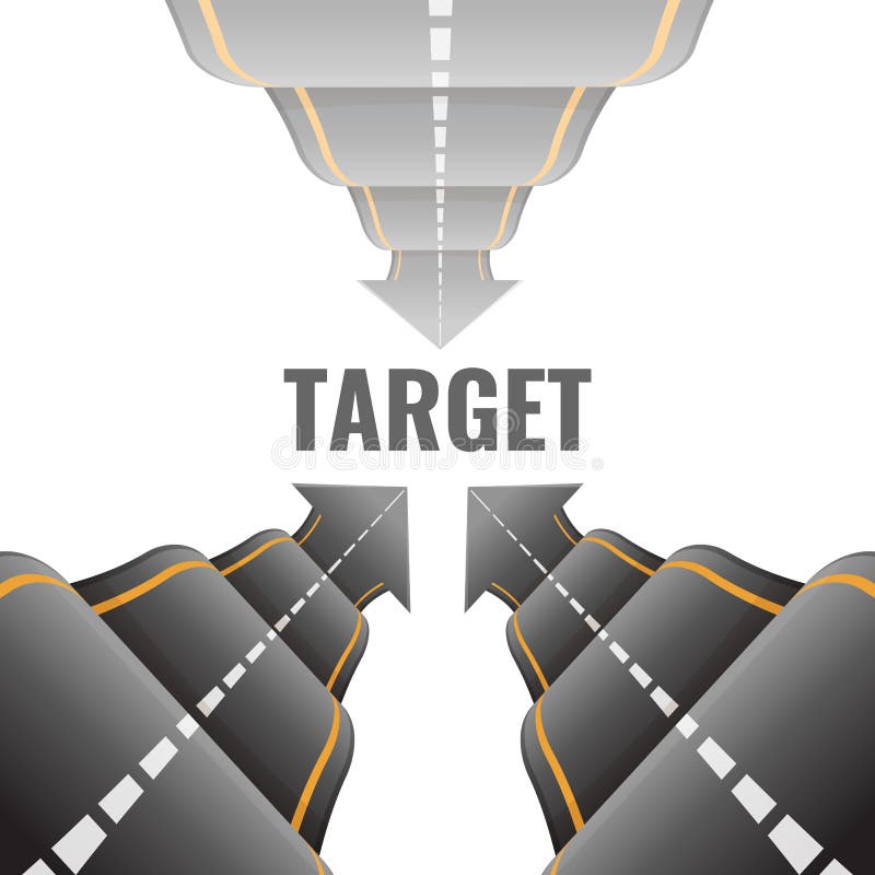 Target at End of Bumpy Road Going To Goal Vector Stock Vector ...