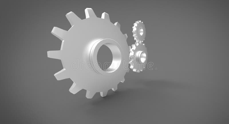 Three Cogs with Project Management Components Stock Illustration ...