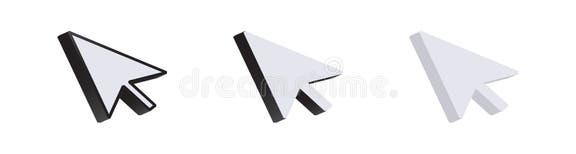 Three 3d Computer Cursors in Various Styles Stock Illustration ...