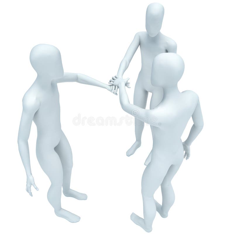 Three men. Teamwork stock illustration. Illustration of blue - 9119371