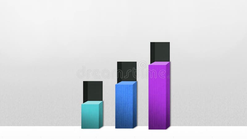 Three 3D Square Bar Chart, Increase Economic Graph (included Alpha ...
