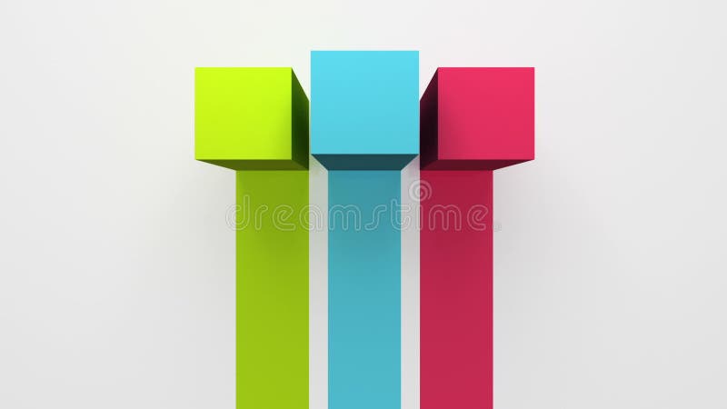 Three 3D Square Intro Title Box Chart,powerpoint Presentation Template ...