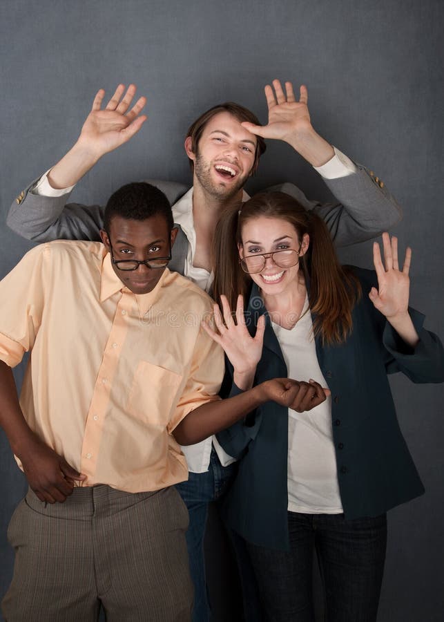 Three Dancing Nerds stock image. Image of face, four - 19410245