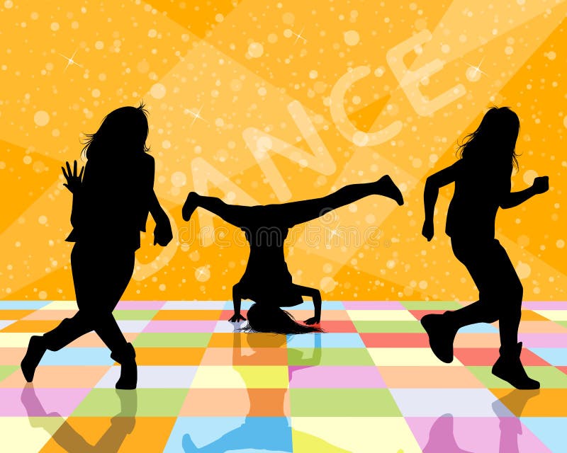 Three dancing teenagers stock vector. Illustration of vector - 85725775