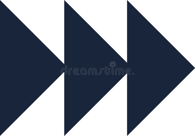 Three Dark Blue Triangles are Pointing To the Right, Creating the ...