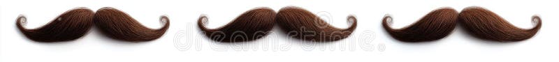 Three Textured Brown Mustaches on White Stock Illustration ...