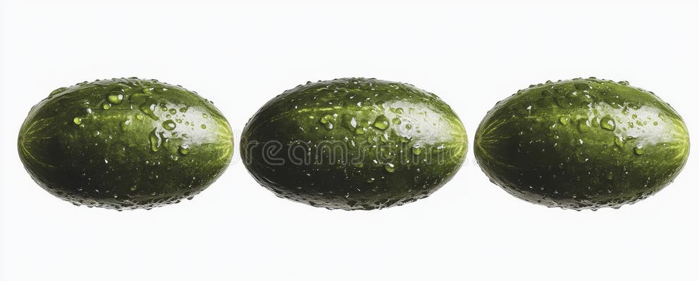 Three Dark Green Oval Objects on White Background Stock Illustration ...