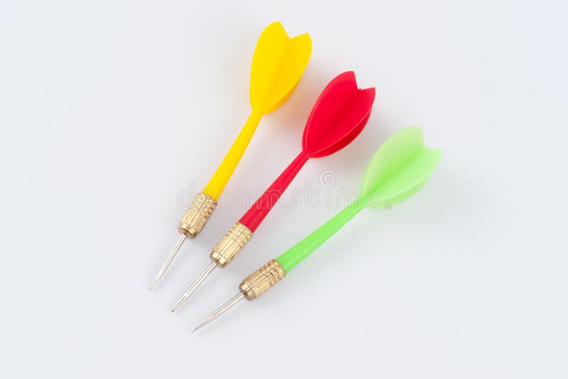 Three darts stock image. Image of metallic, yellow, series - 43938403