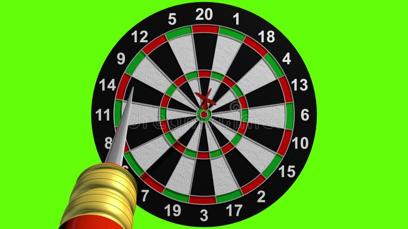 Three Darts are Thrown at the Center of the Dartboard. Winning Concept ...