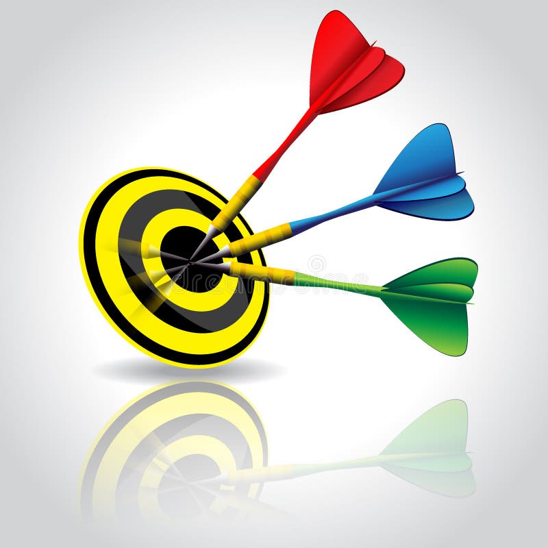Three Darts Hitting a Target Stock Vector - Illustration of sport ...