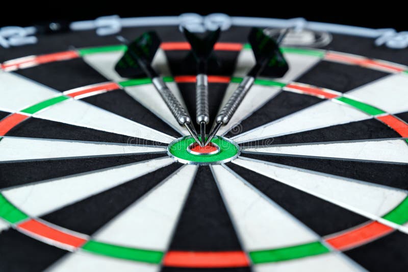 Three Darts Placed on a Target. Stock Photo - Image of point, three ...