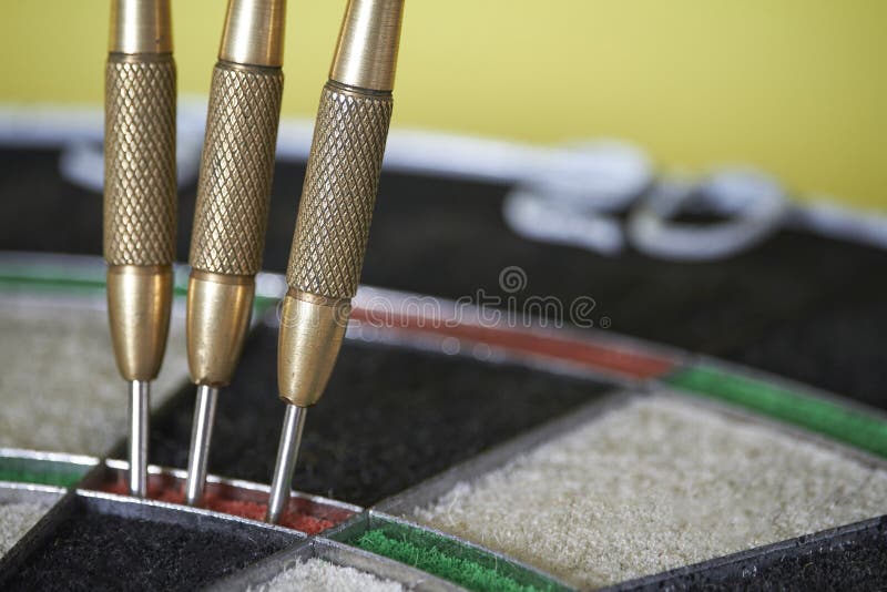 Three Darts on Triple Ring Target of Dartboard, Concept of Victory and ...