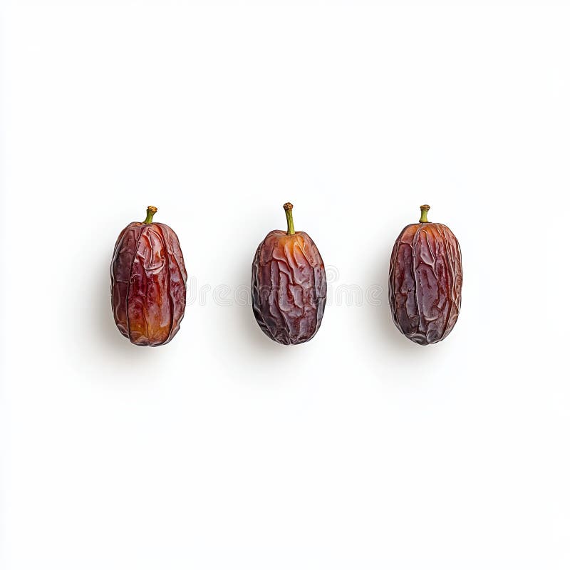 Three Dates Fruit on White Background Stock Illustration - Illustration ...