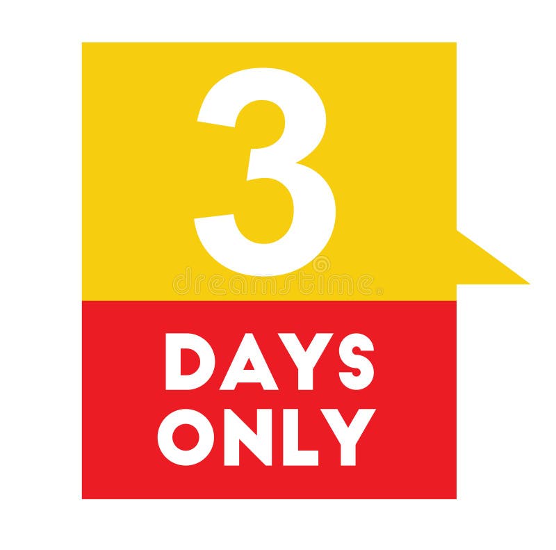 Three Days only Advertising Sticker Stock Vector - Illustration of ...