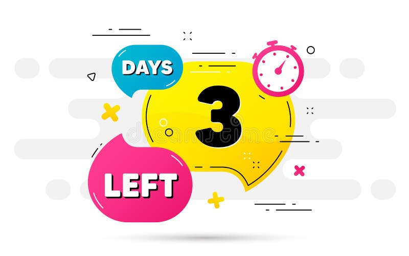 Three Days Left Icon. 3 Days To Go. Vector Stock Vector - Illustration ...