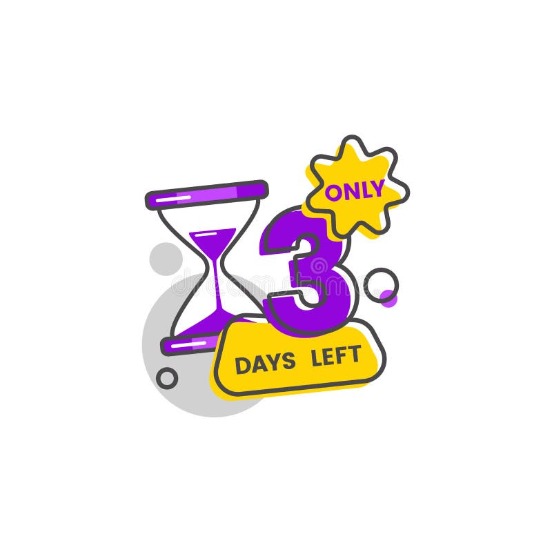 Only Three Days Left Sale Banner with a Digit 3 Vector Illustration ... Only Three Days Left Sale Banner with a Digit 3 Vector Illustration ...