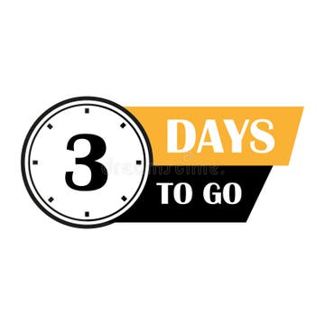 Three Days Remaining. Countdown Timer. 3 Days To Go. Vector ...
