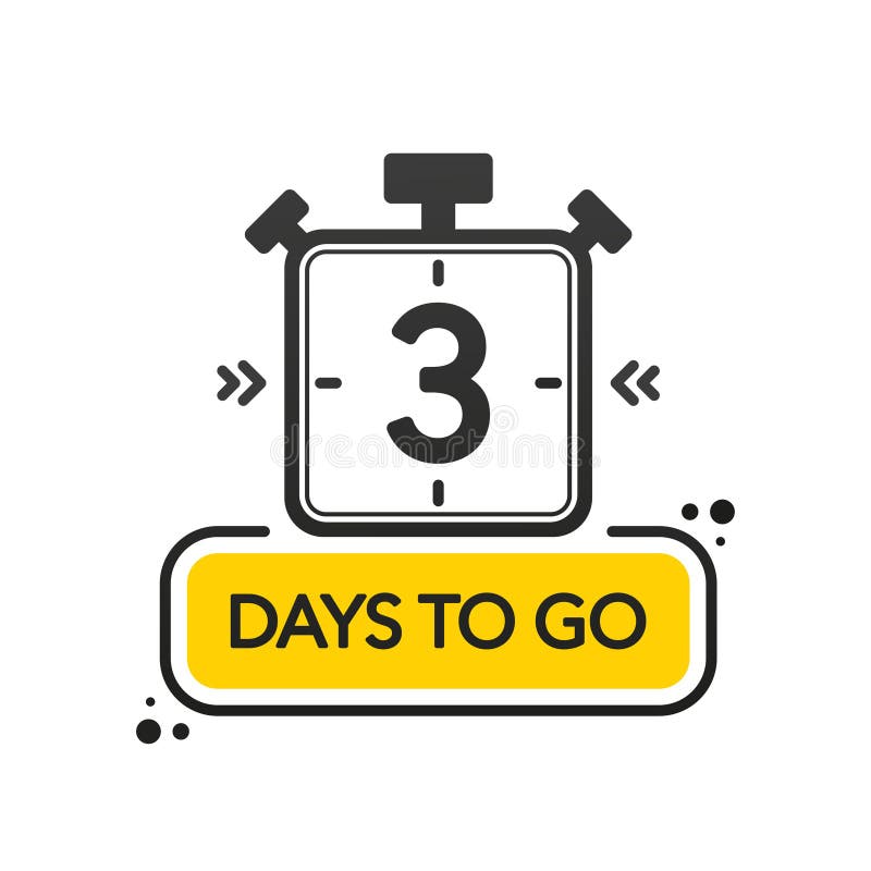 Two Days To Go. Flat Style on White Background. Countdown Timer. Vector ...