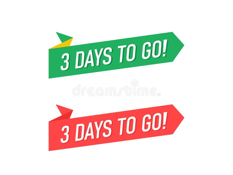 Three Days To Go Label stock illustration. Illustration of number ...