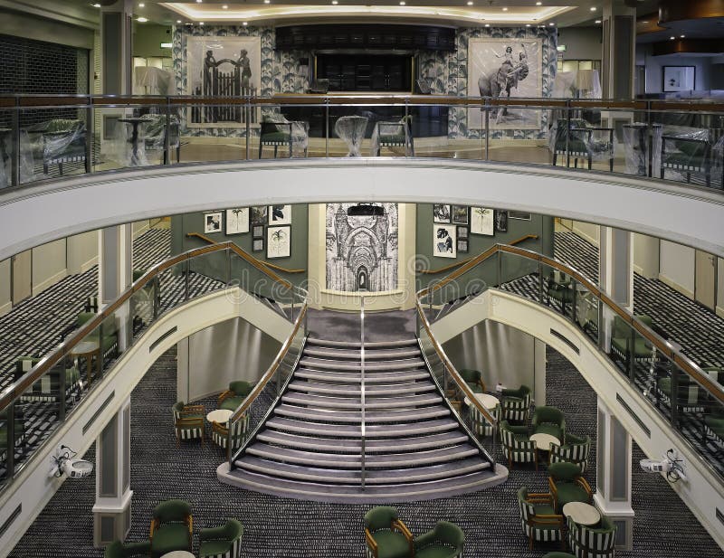Three Decks of an Empty Cruise Ship Atrium. Editorial Image - Image of ...