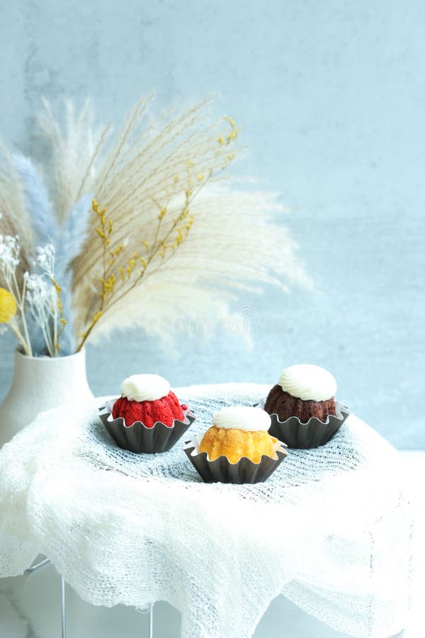 Decorated Cupcakes in Different Colors Stock Photo - Image of cream ...