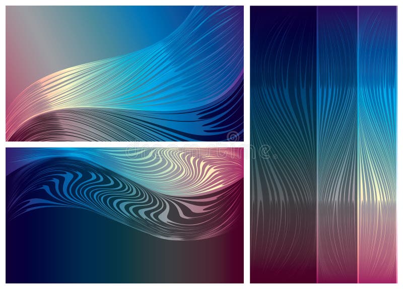 Set of Abstract Spectral Gradient Backgrounds. Stock Illustration ...