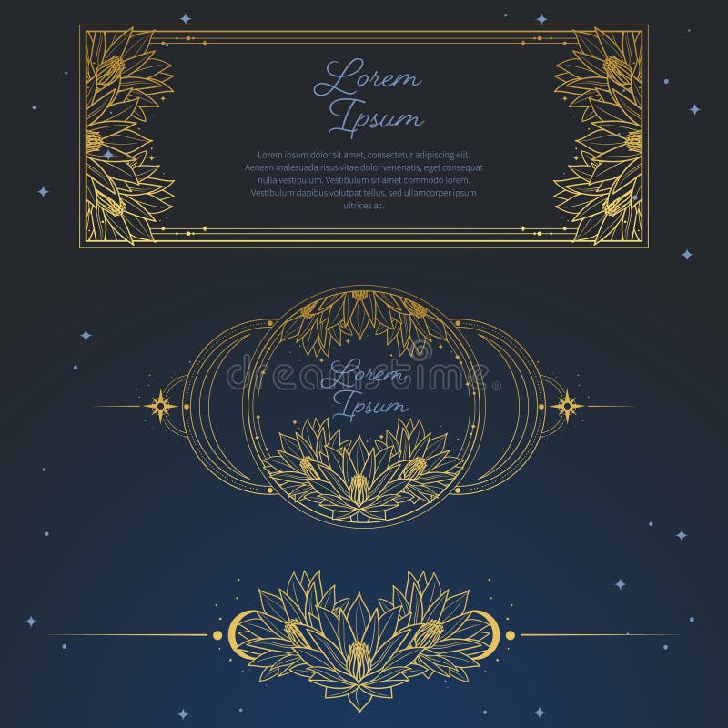 Three Decorative Design Elements with Flowers. Vector Illustration ...