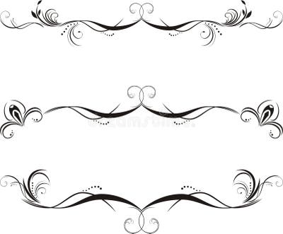 Three Decorative Floral Borders Stock Vector - Illustration of objects ...