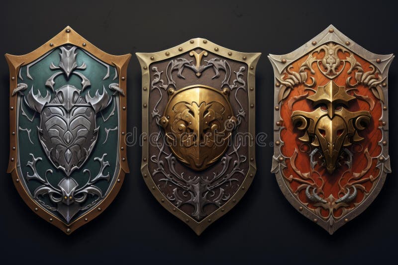 Coat Arms Collection Heraldry Shields Design Set Stock Photos - Free ...