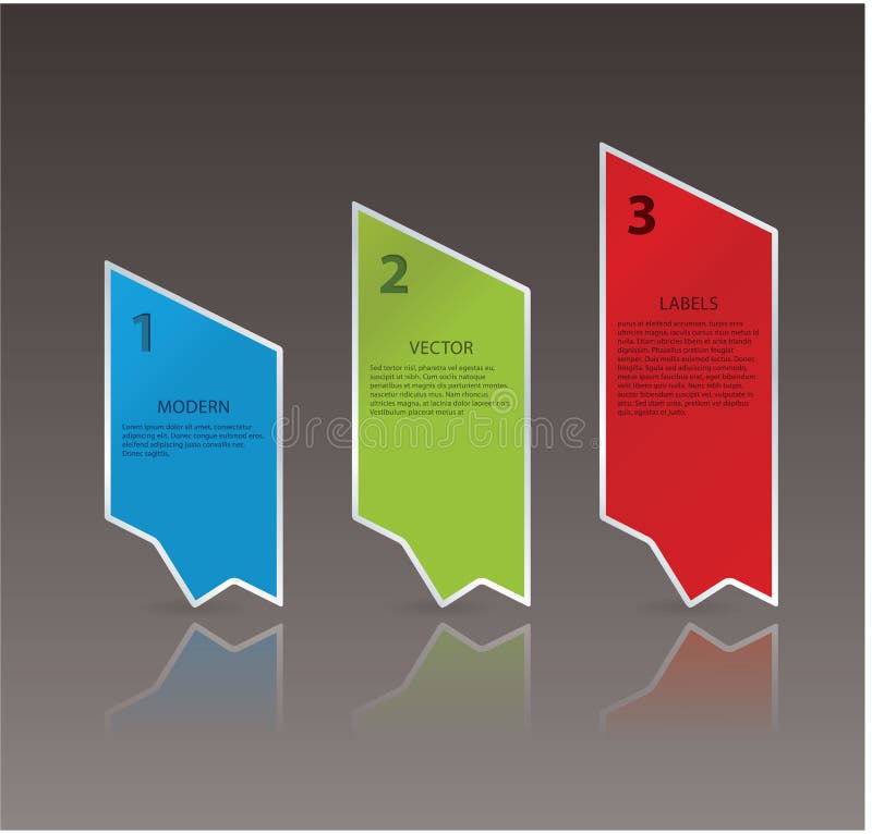 Three Design Arrows with Space for Your Content. Three Steps. Stock ...