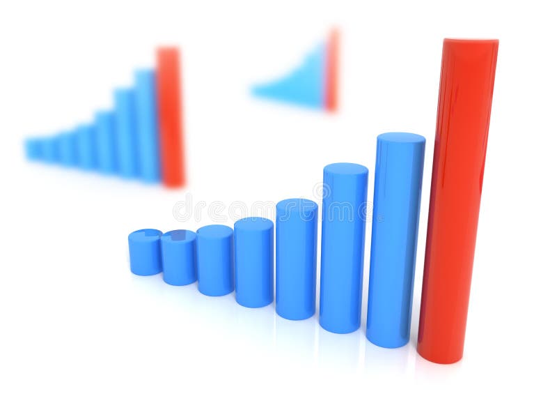 Three Diagrams in Blue and Red Color Isolated Stock Illustration ...