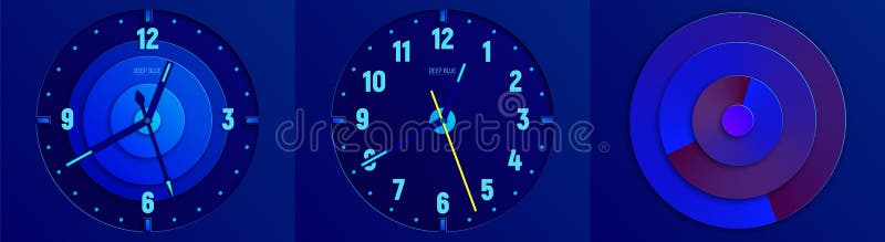 Three dials of clock stock vector. Illustration of gradient - 117962230