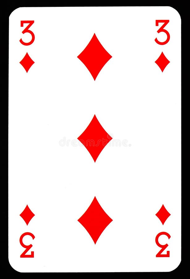 Three of Diamonds Playing Card Stock Photo - Image of play, people ...