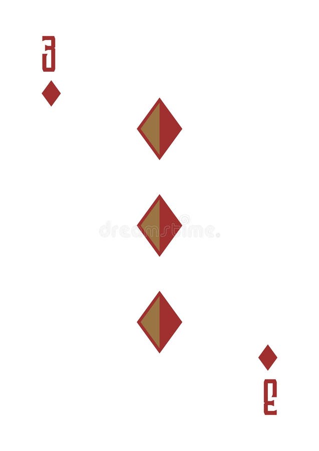 Three of Diamonds. Vector Illustration Decorative Design Stock Vector ...