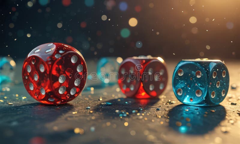 Three Dice with Different Colors and Shapes Stock Illustration ...