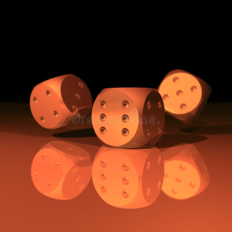 Three dice falling stock illustration. Illustration of luck - 114157