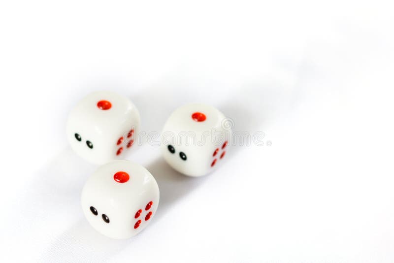 Three Dices Have Triple One Point on White Background Stock Image ...
