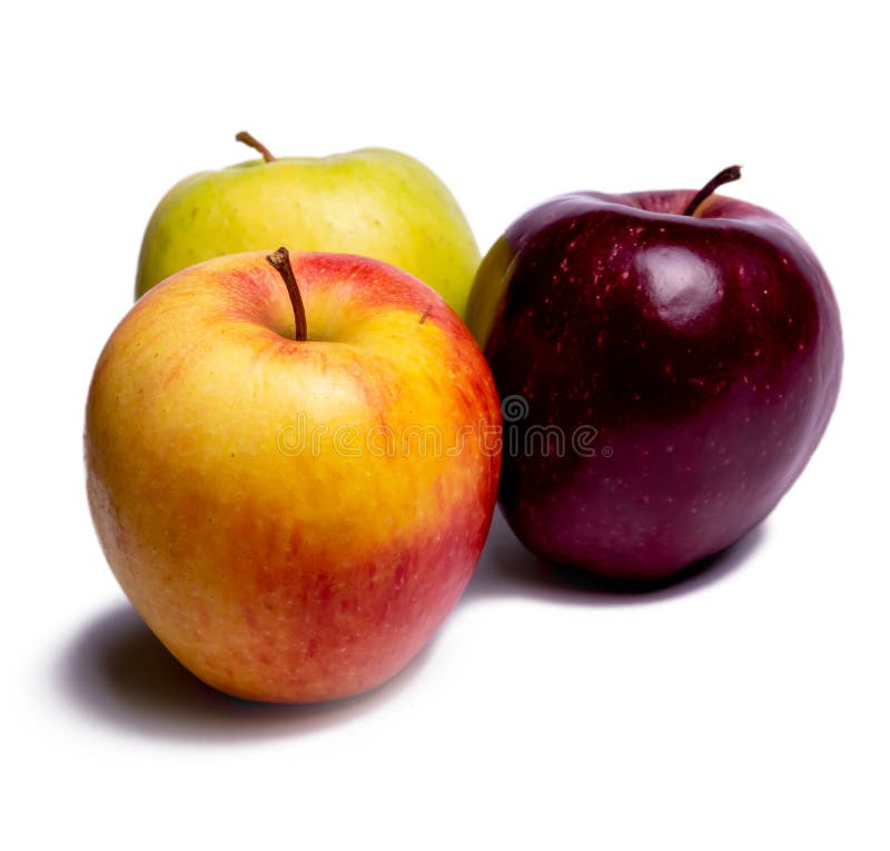Three apples isolated stock image. Image of apples, alcoholic - 145296093