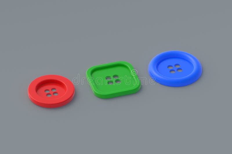 Three Different Buttons for Clothes. Textile Industry Stock ...