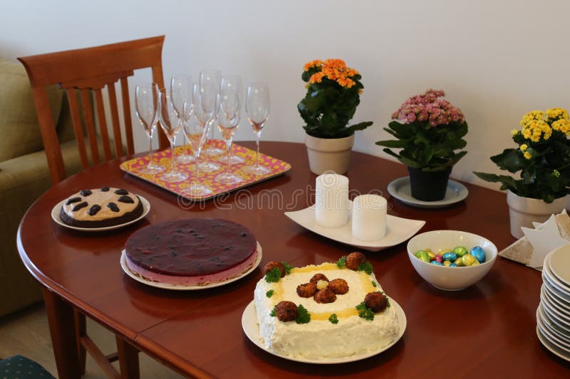Three Different Cakes on a Table Stock Photo - Image of cream, cuisine ...