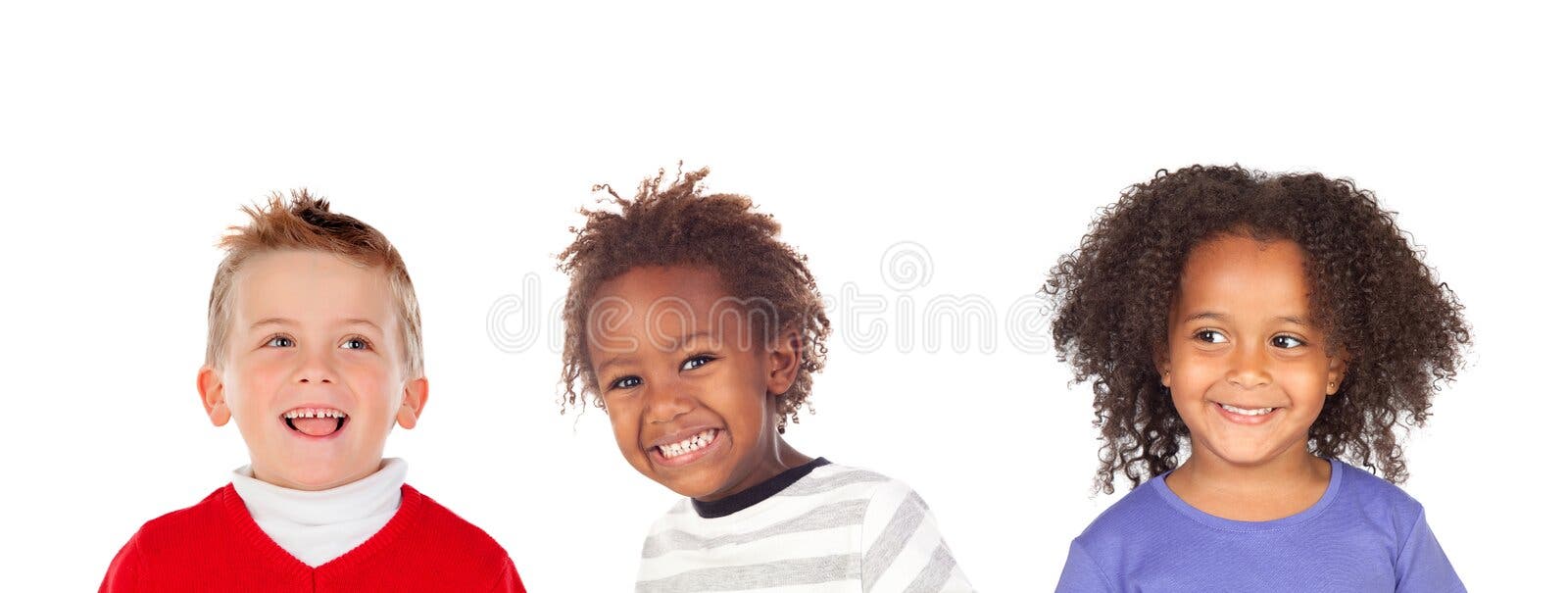 Different Children Looking at Camera Stock Image - Image of isolated ...