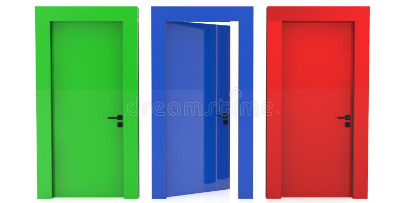 Colored doors stock illustration. Illustration of conceptual - 280630726