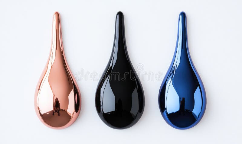 Three Different Colored Droplets are Shown in a Row Stock Illustration ...