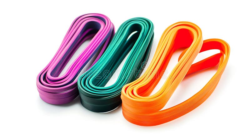 Three Different Colored Exercise Bands are Shown in a Row Stock Photo ...