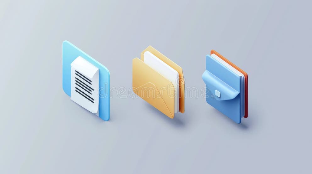 Three Different Colored Folders for Organizing Files, Ideal for Office ...