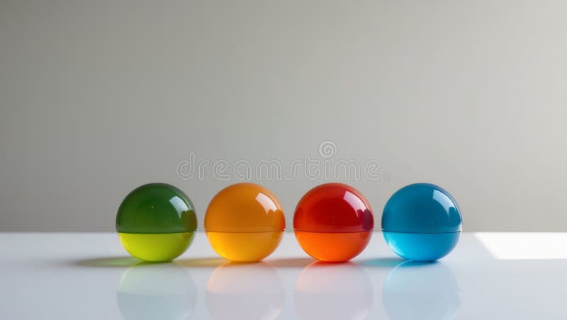 Three Different Colored Jelly Balls in a Row. Stock Photo - Image of ...