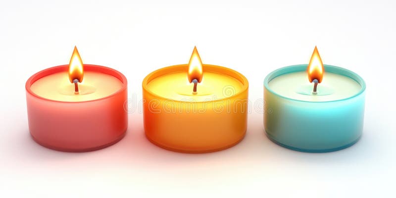 Colorful Pillar Candles stock photo. Image of transparent - 358447374